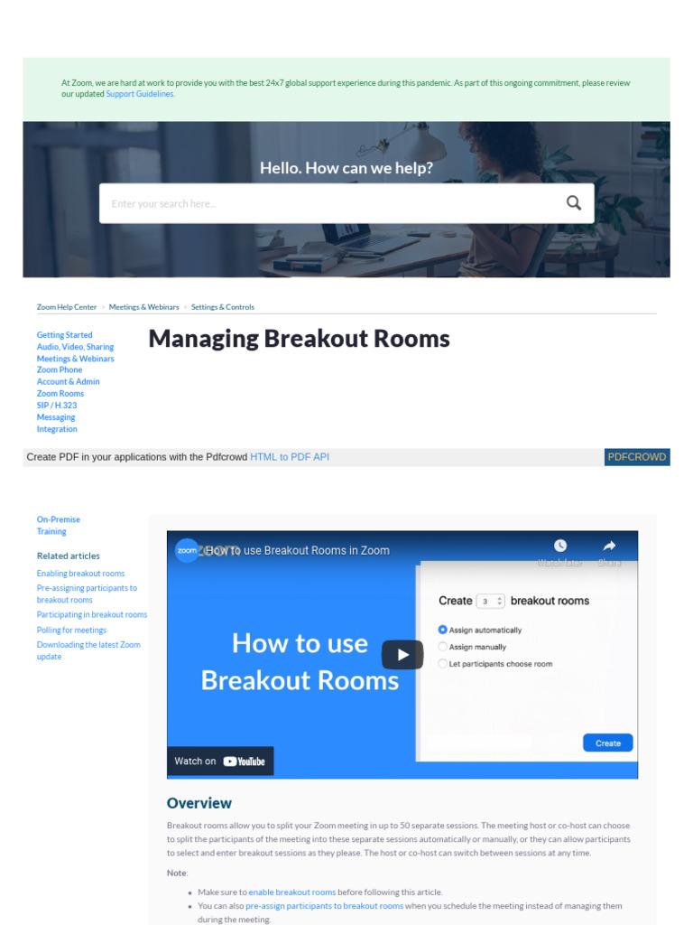 Support Zoom Managing-Breakout-Rooms | PDF
