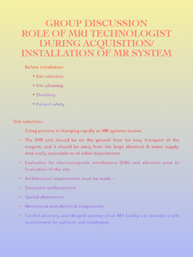 GD MRI Site Planning | PDF