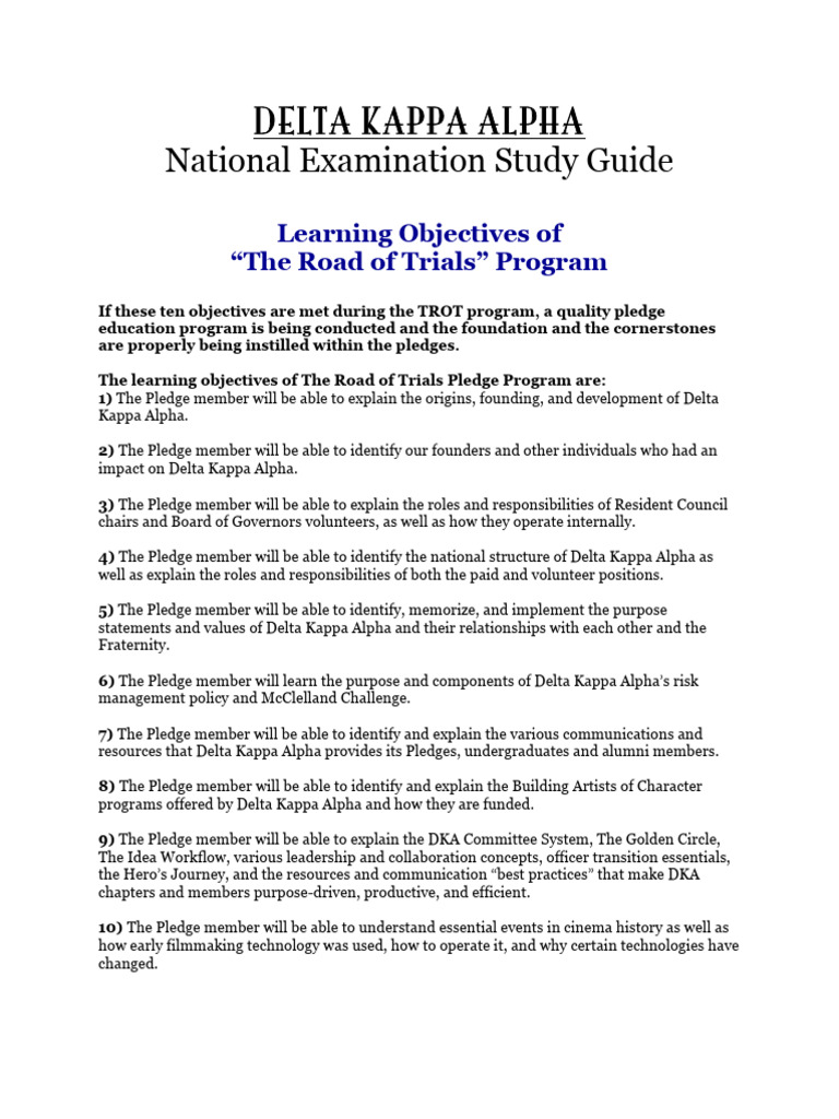 DKA National Exam Study Guide | PDF