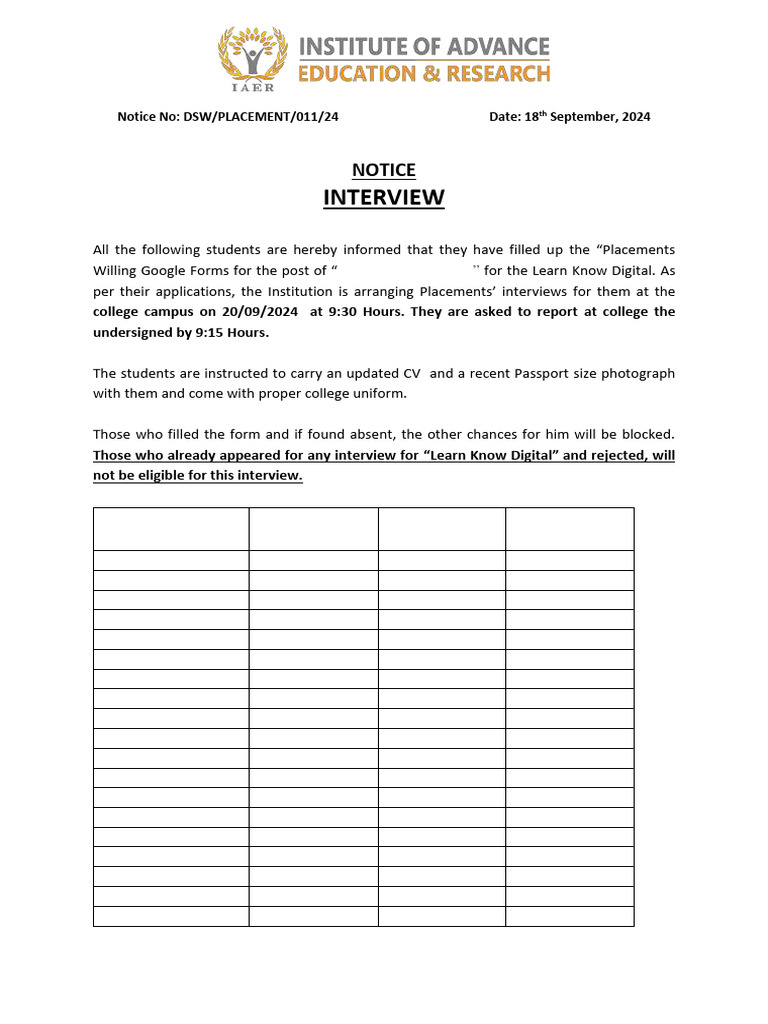 Learn Know Digital Interview | PDF