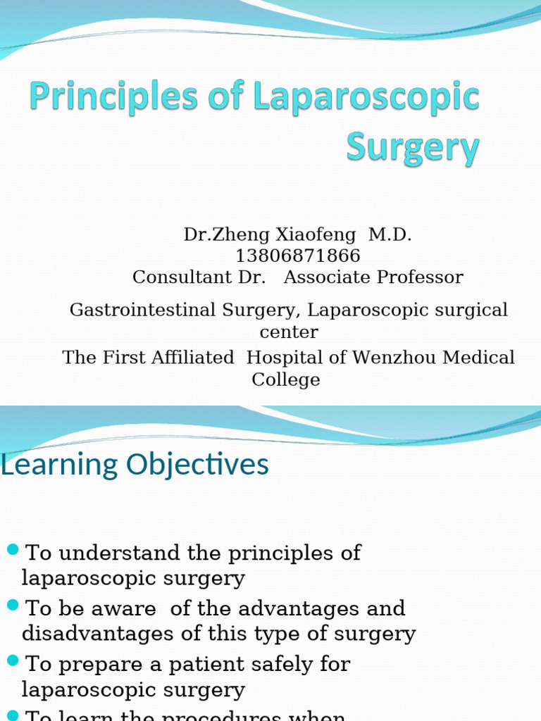 08 Principles of Laparoscopic Surgery | PDF