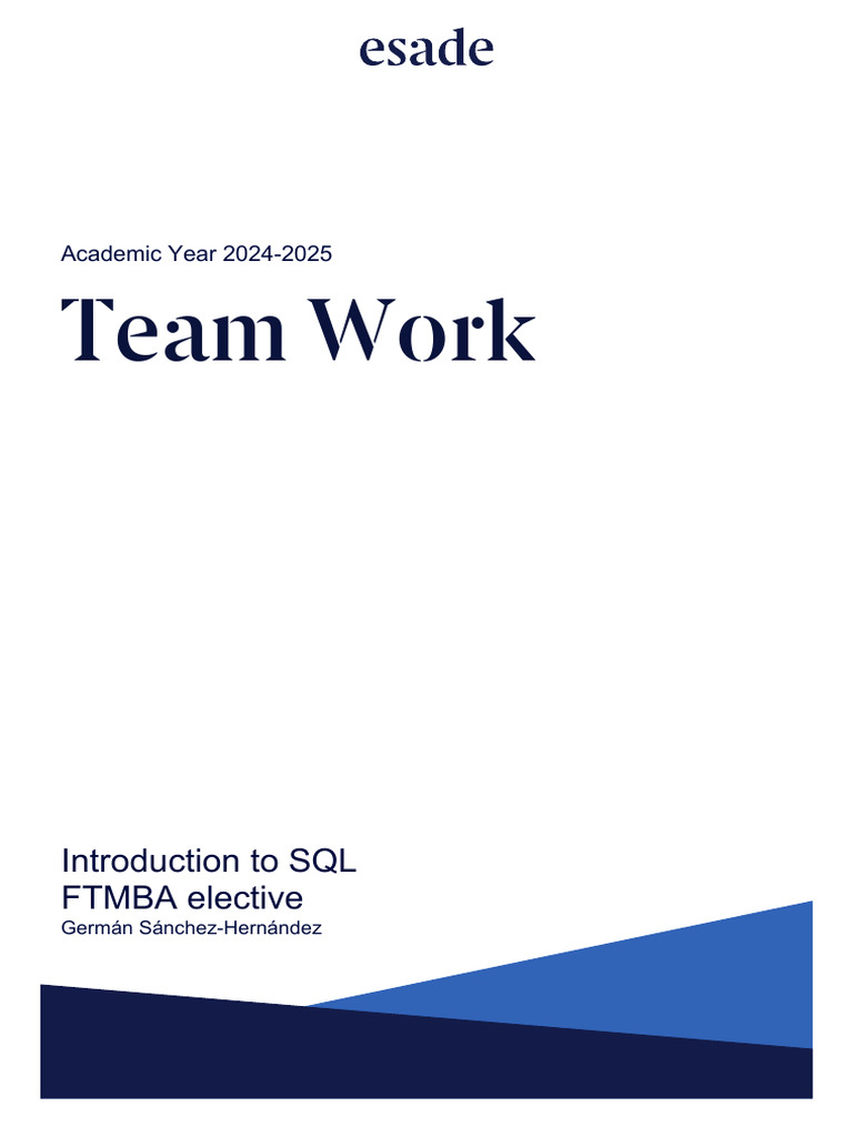 Introsql Teamwork Pdf