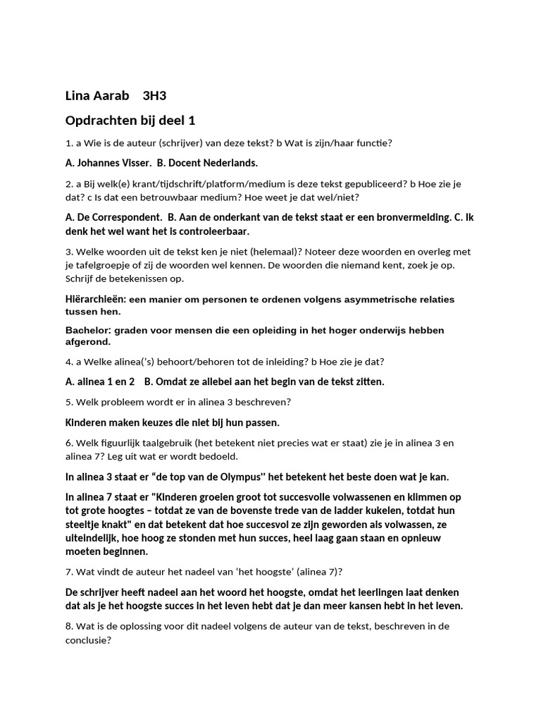 Nederlands Startopdracht | PDF