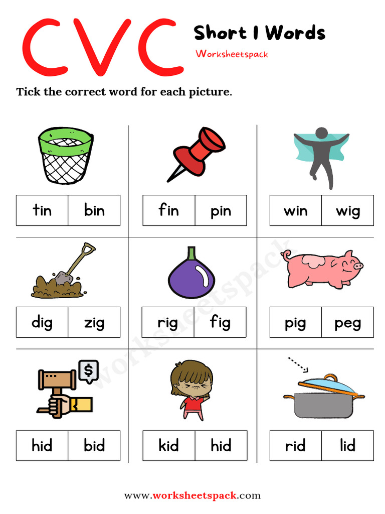 Free Short I Worksheets For Kindergarten Compressed | PDF