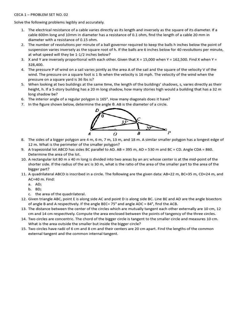 CECA 1 - Problem Set No. 02 | PDF