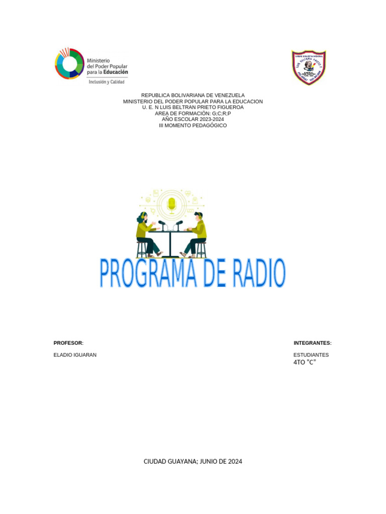 Guion Programa Radial | PDF | Politics Of Venezuela | Venezuela