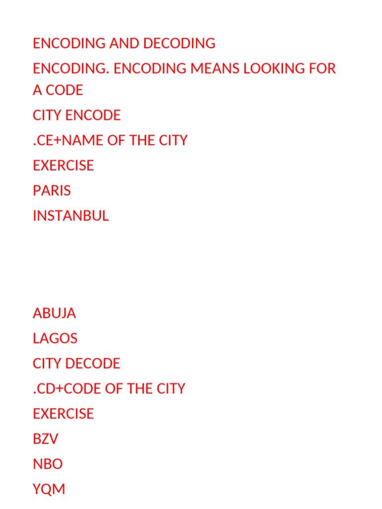 Encoding and Decoding | PDF