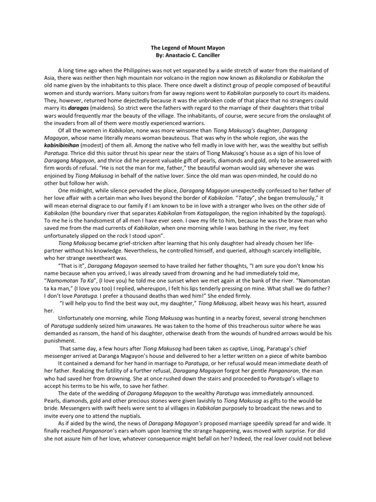 The Legend of Mount Mayon