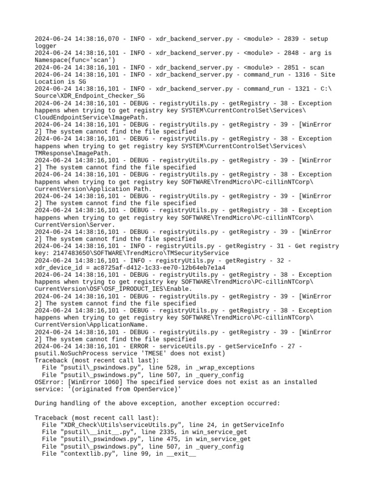 XDR Check - Log | PDF