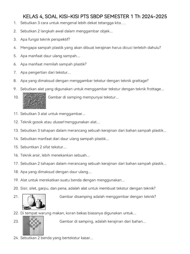 Latihan Soal PTS kls.4 | PDF