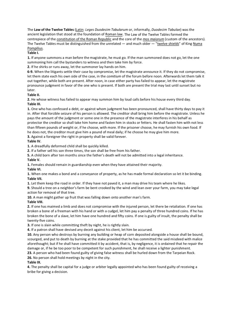 Twelve Tables | PDF