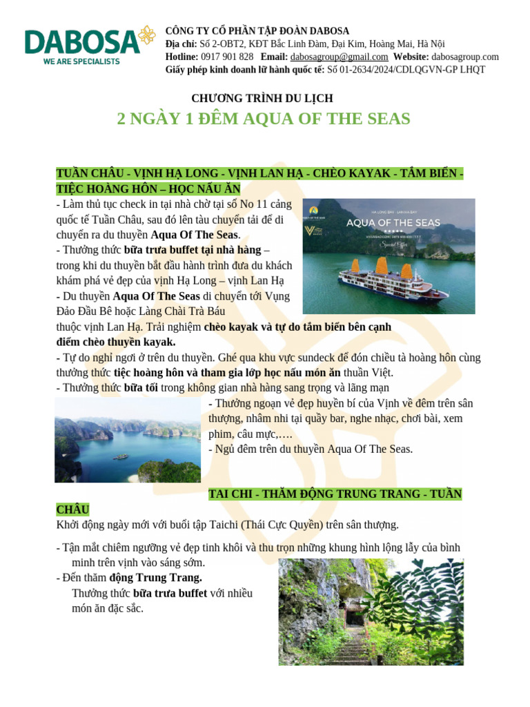 2n1d Aqua of The Seas Cruise | PDF