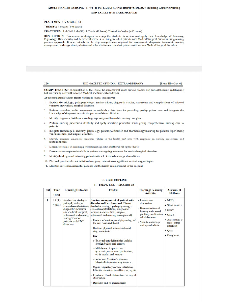 IV semester Bsc N Syllabus | PDF