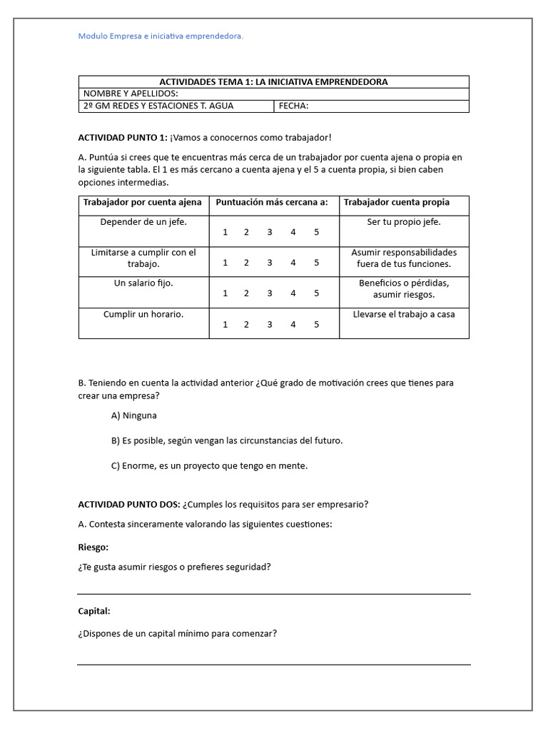 Actividades Tema 1 Eie | PDF