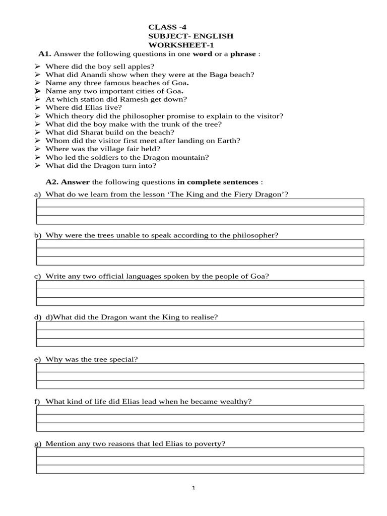 Cl-4 Revision Worksheet | PDF