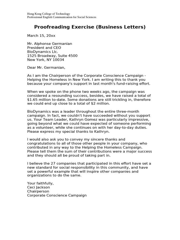 Proofreading Business Letters_1 | PDF