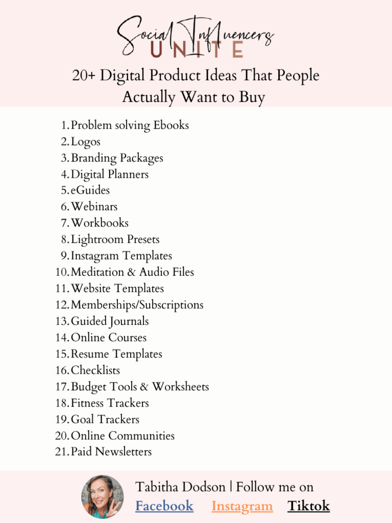 20+ Digital Product Ideas | PDF