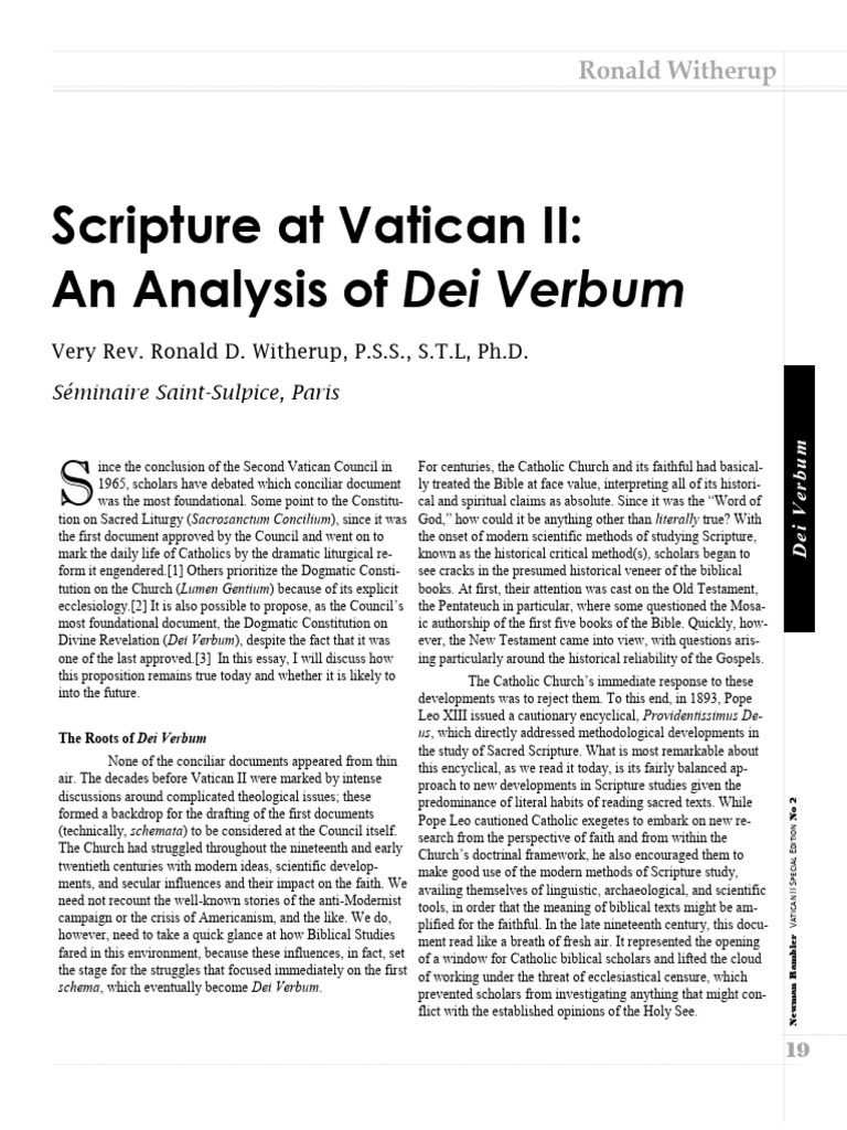 Dei Verbum (Vatican II) | PDF