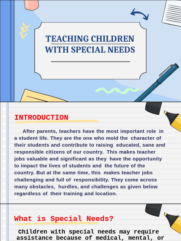 Final Report Teaching With Special Needs | PDF