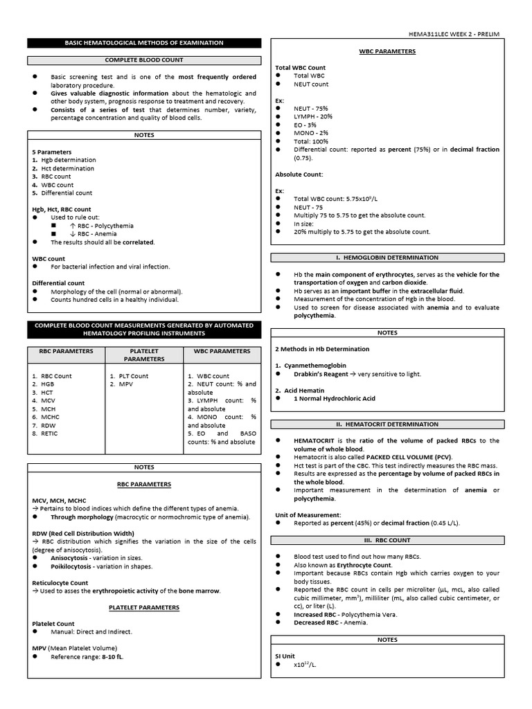 II. Basic Hematological Methods of Hematology, QAP, Collection of Blood, Anticoagulant | PDF
