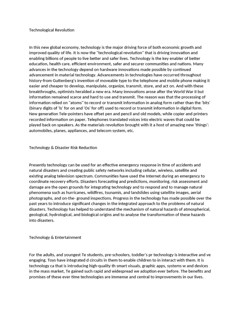 Technological Revolution | PDF