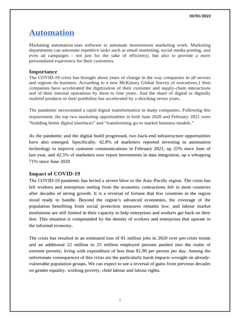 Article On Automation | PDF | Automation | Computers