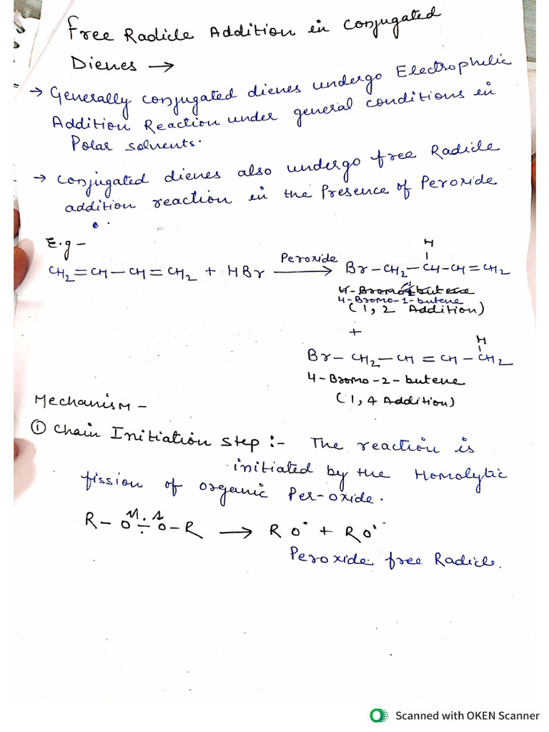 free radical addition in conjugated diene | PDF