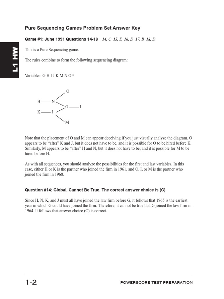 Lesson 1 Pure Sequencing Games HW Explanations | PDF