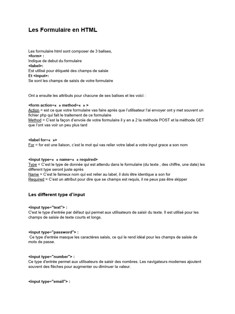 Cours Sur Les Formulaires | PDF