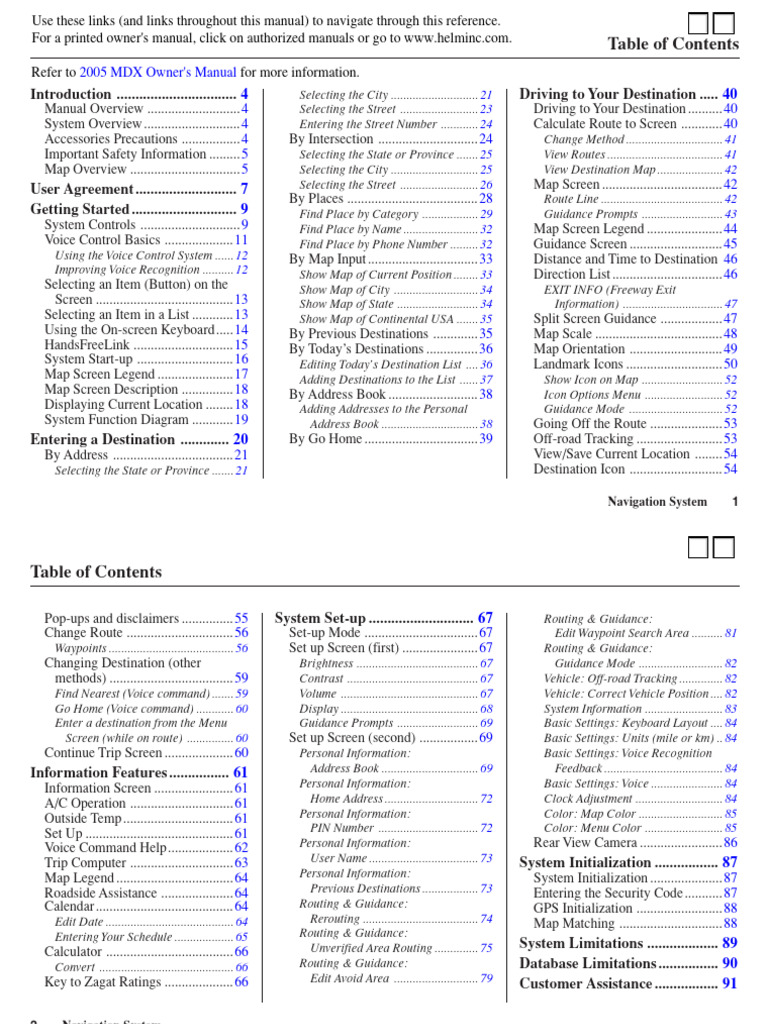 Acura 05 Toc | PDF
