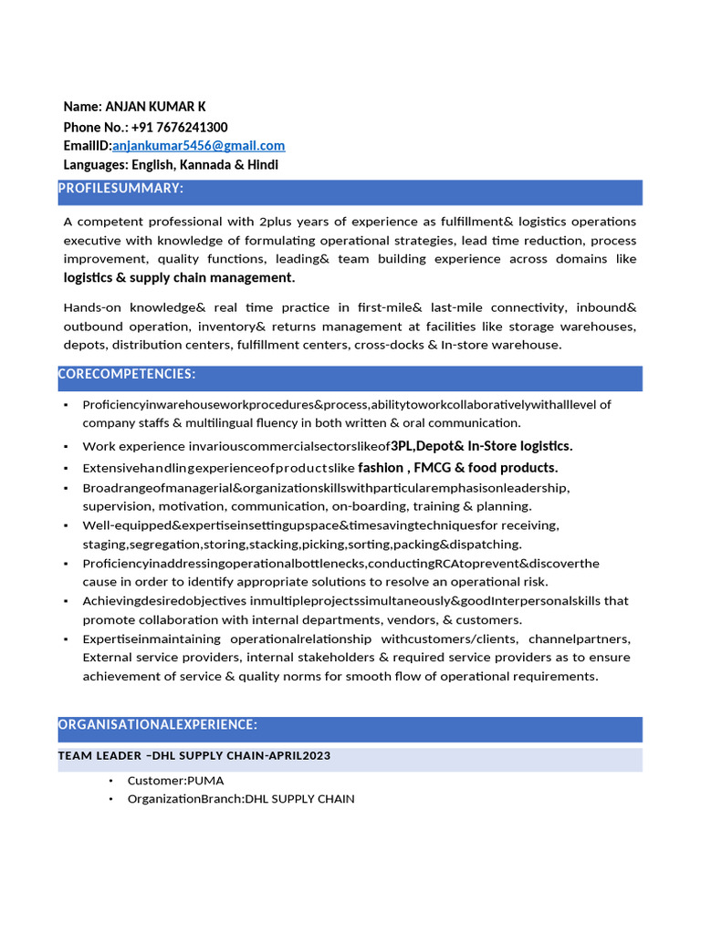 Anjan Resume | PDF