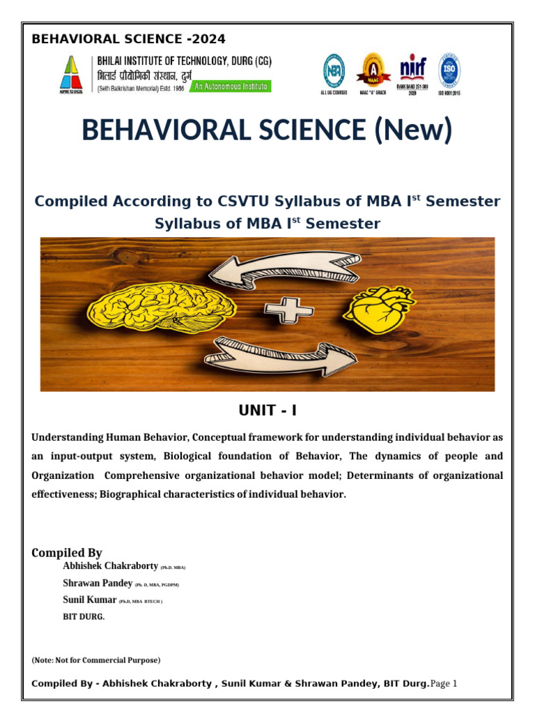 Behavioral Science - 2024 Spskac | PDF