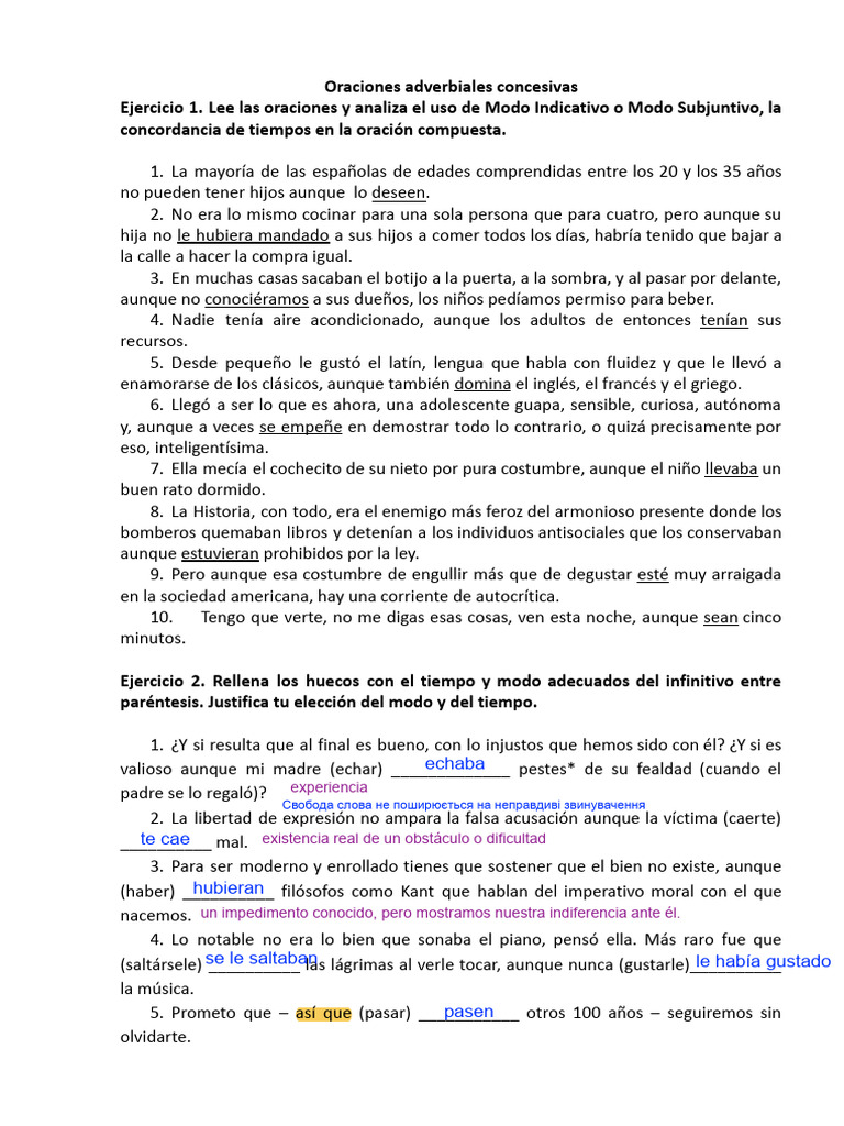 Concesivas, 15.05 | PDF