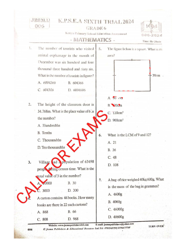 g6 Jesma 006 Maths | PDF