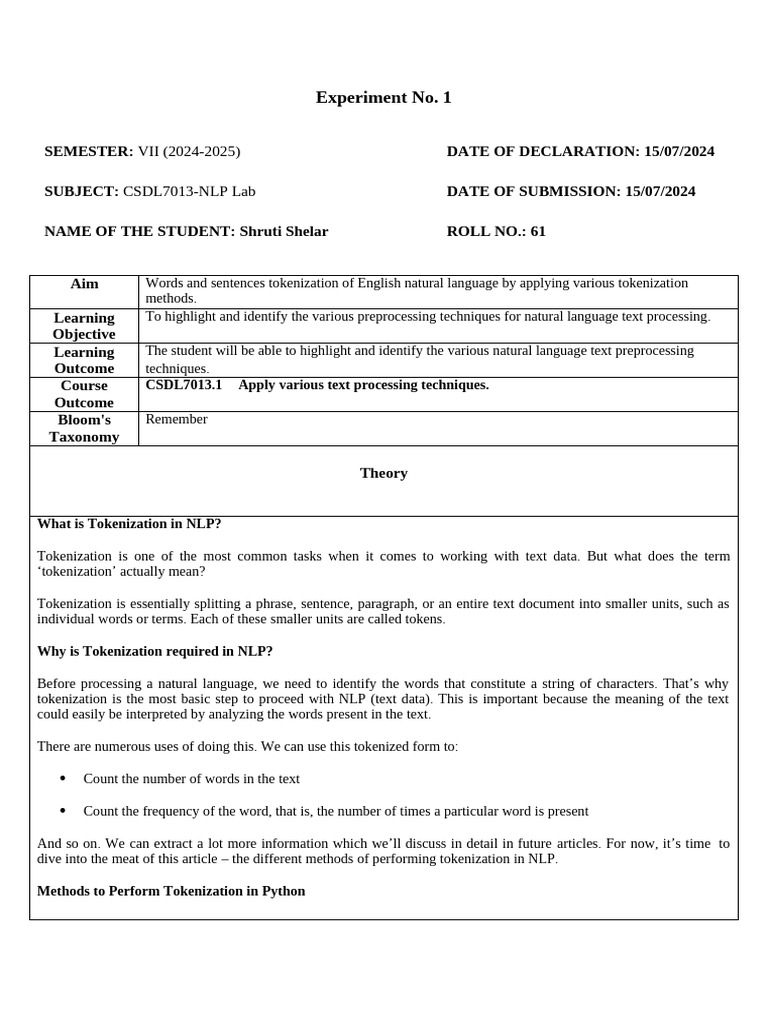 Experiment 1 Manual | PDF