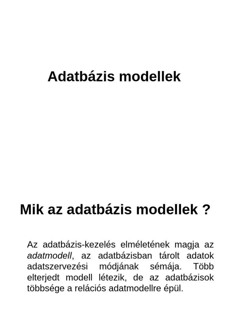 05 - Adatbázis Modellek | PDF