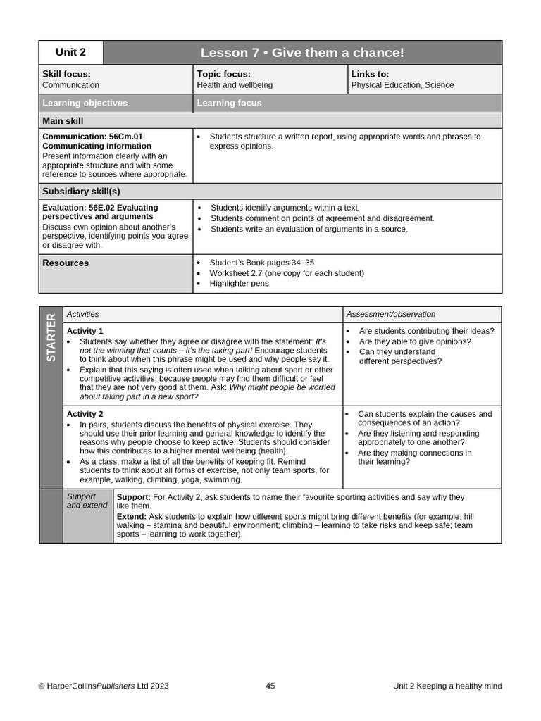 GP6_TG_Unit_2_7_Lesson_Plan | PDF