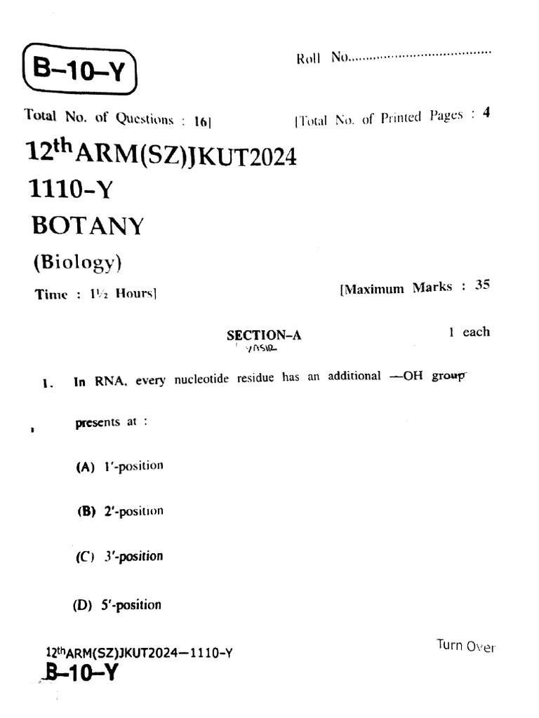 Jk Bose Class 12 Biology Botany 1110 y 2024 | PDF