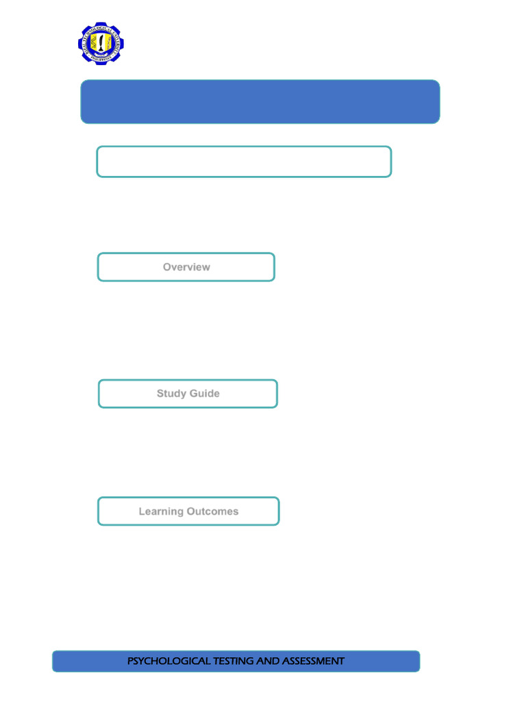 Week 2 Module Testing and Assessment An Overview Student | PDF