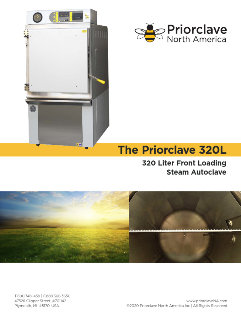Priorclave 320L Front Loading Technical Data Sheet | PDF