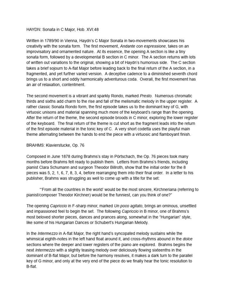 Nan Program Notes | PDF