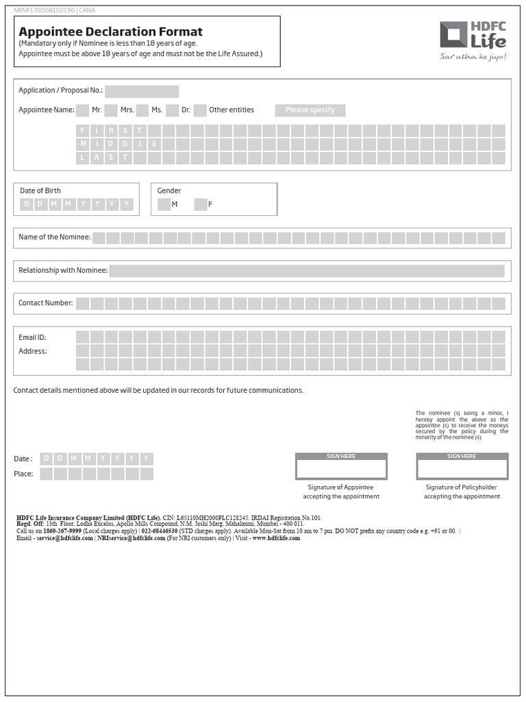 Appointee Declaration Form | PDF