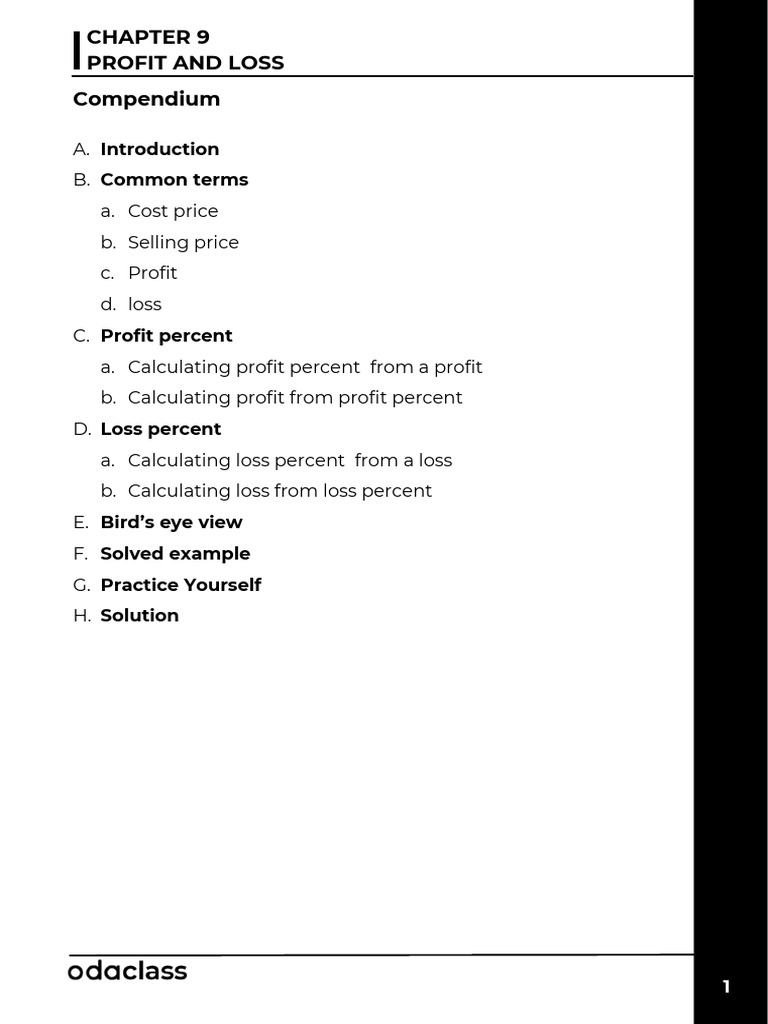 (E-Module) Math - Ch9 - Profit and Loss | PDF