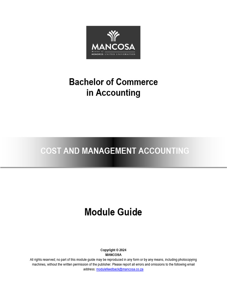 MG Cost and Management Accounting | PDF