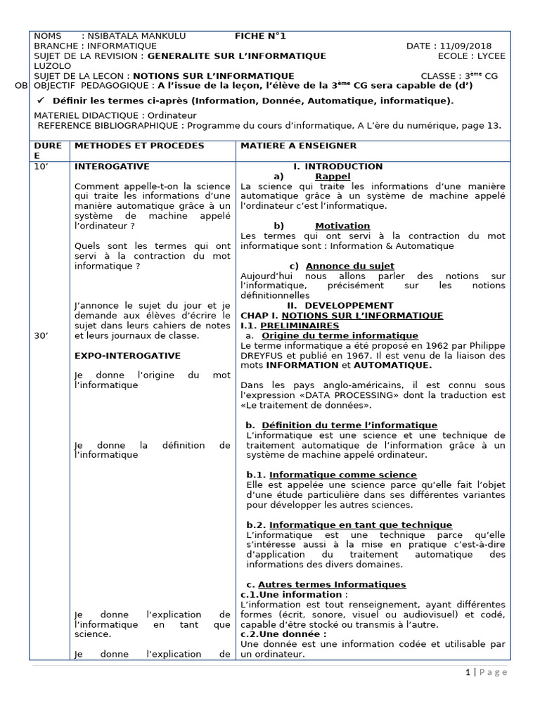 Cours Info 3 CG 2019 A | PDF