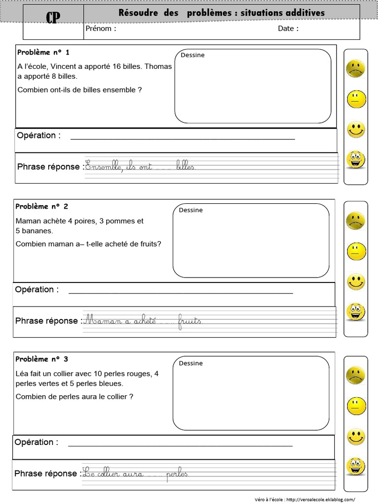 Problèmes math CP : situations variées | PDF