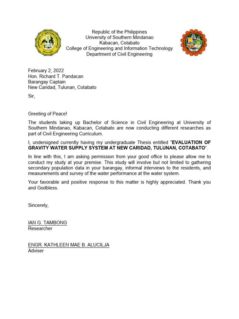 Letter For Barangay | PDF