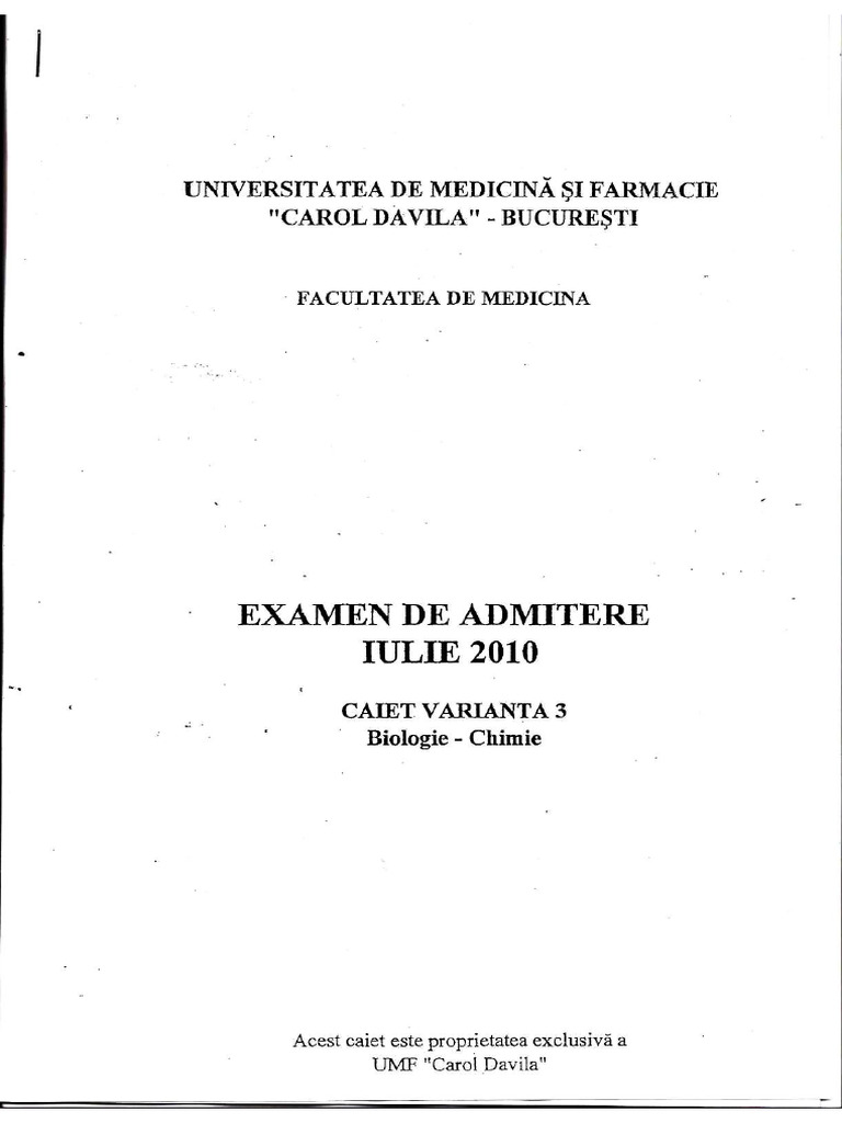 Admitere+Barem MG 2010 | PDF