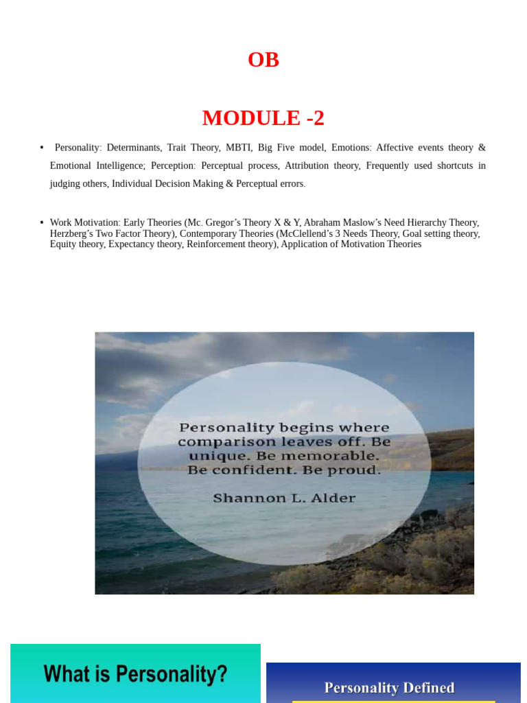 OB - Module - 2 | PDF | Extraversion And Introversion | Career & Growth