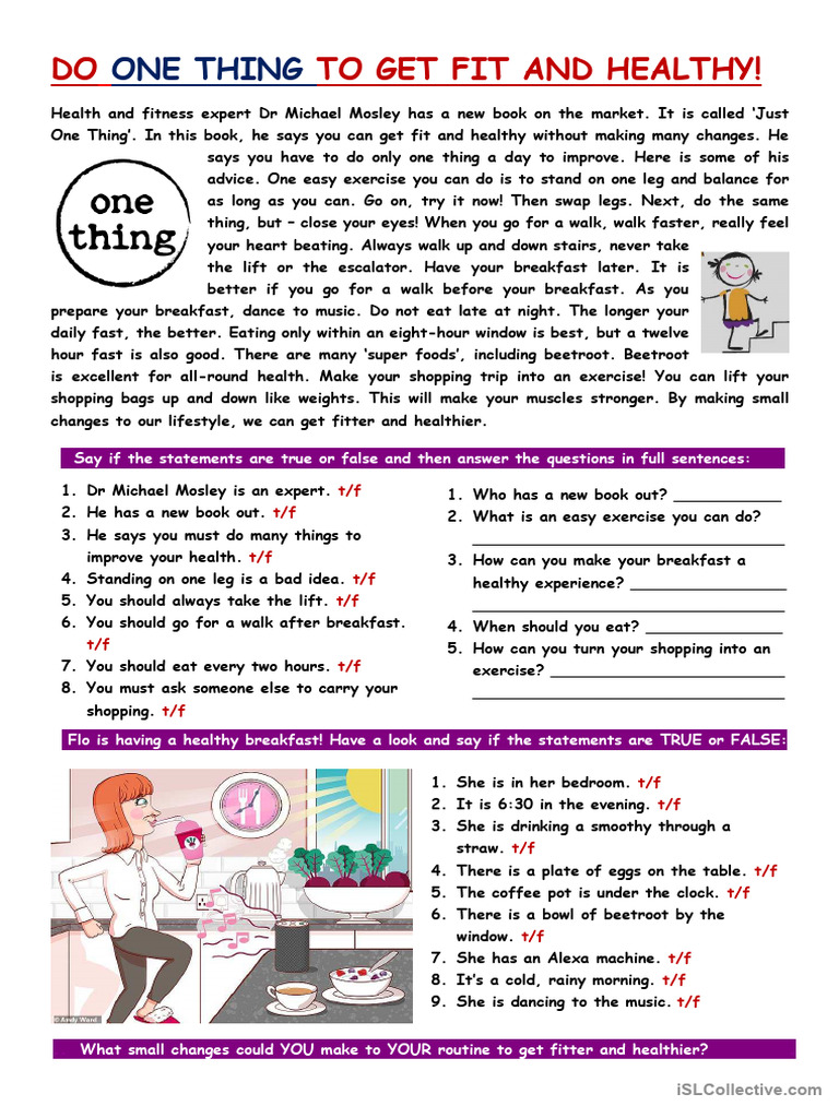 Do One Thing To Get Fit and Healthy | PDF | Self-Improvement | Wellness